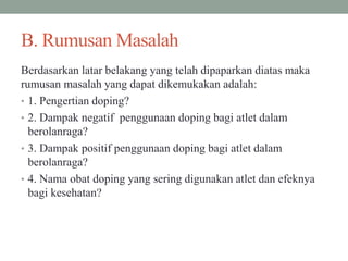 Persoalan nilai dalam pengobatan dan doping | PPTX