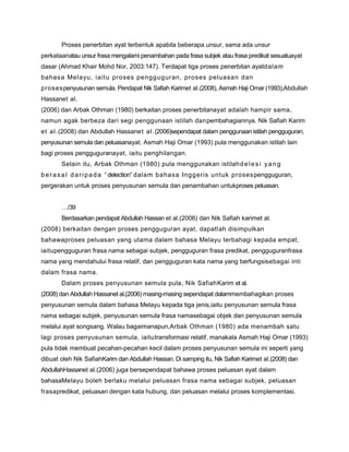 Persoalan tentang ayat dasar | DOCX