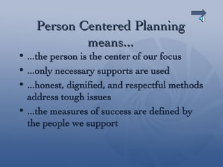 Person Centered Planning | PPT