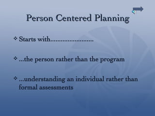 Person Centered Planning | PPT