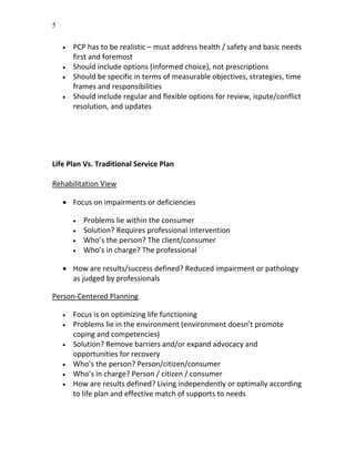 Person centered treatment planning rev 9-2010 | PDF