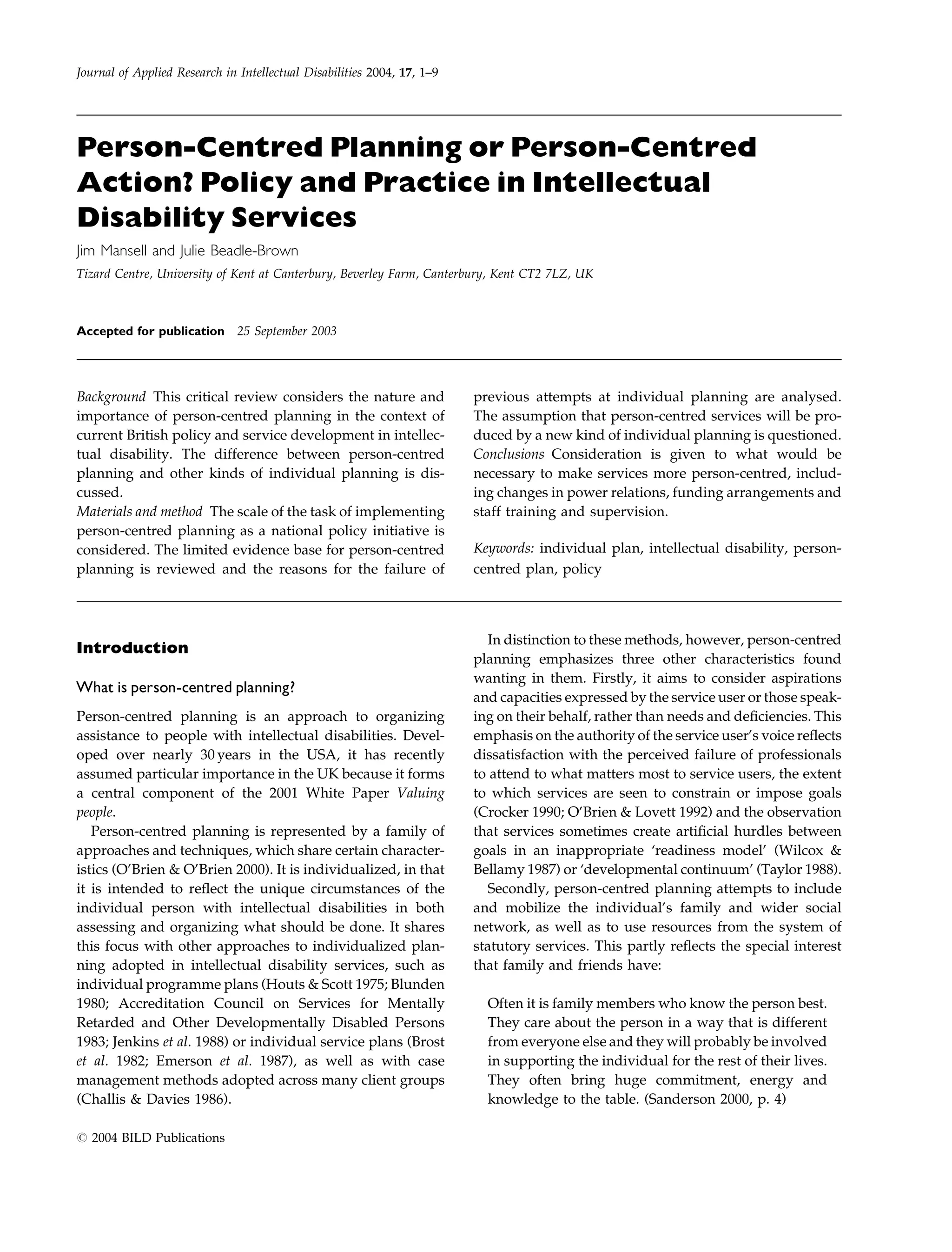 !Person centred planning or person-centred action policy and practice ...