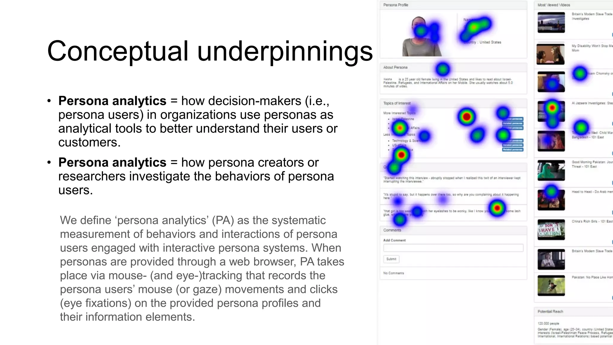Persona Analytics: Progress Report and Road Ahead | PDF