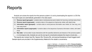 Persona Analytics: Progress Report and Road Ahead | PDF