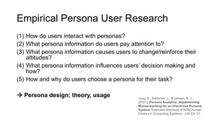 Persona Analytics: Progress Report and Road Ahead | PDF