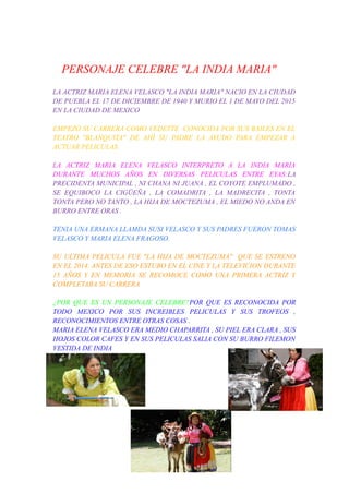 Personaje célebre la india maria | DOC