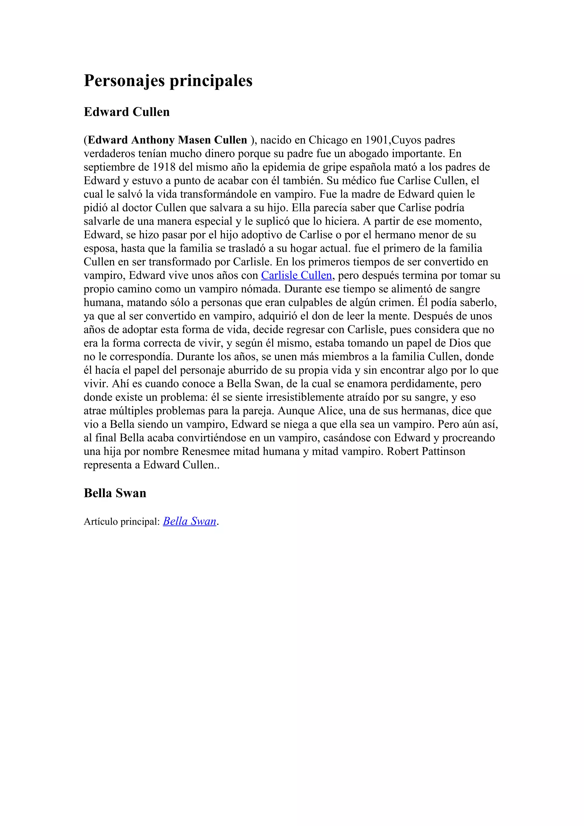 Personajes principales | DOC