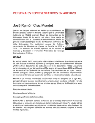 Personajes representativos en archivo | DOCX