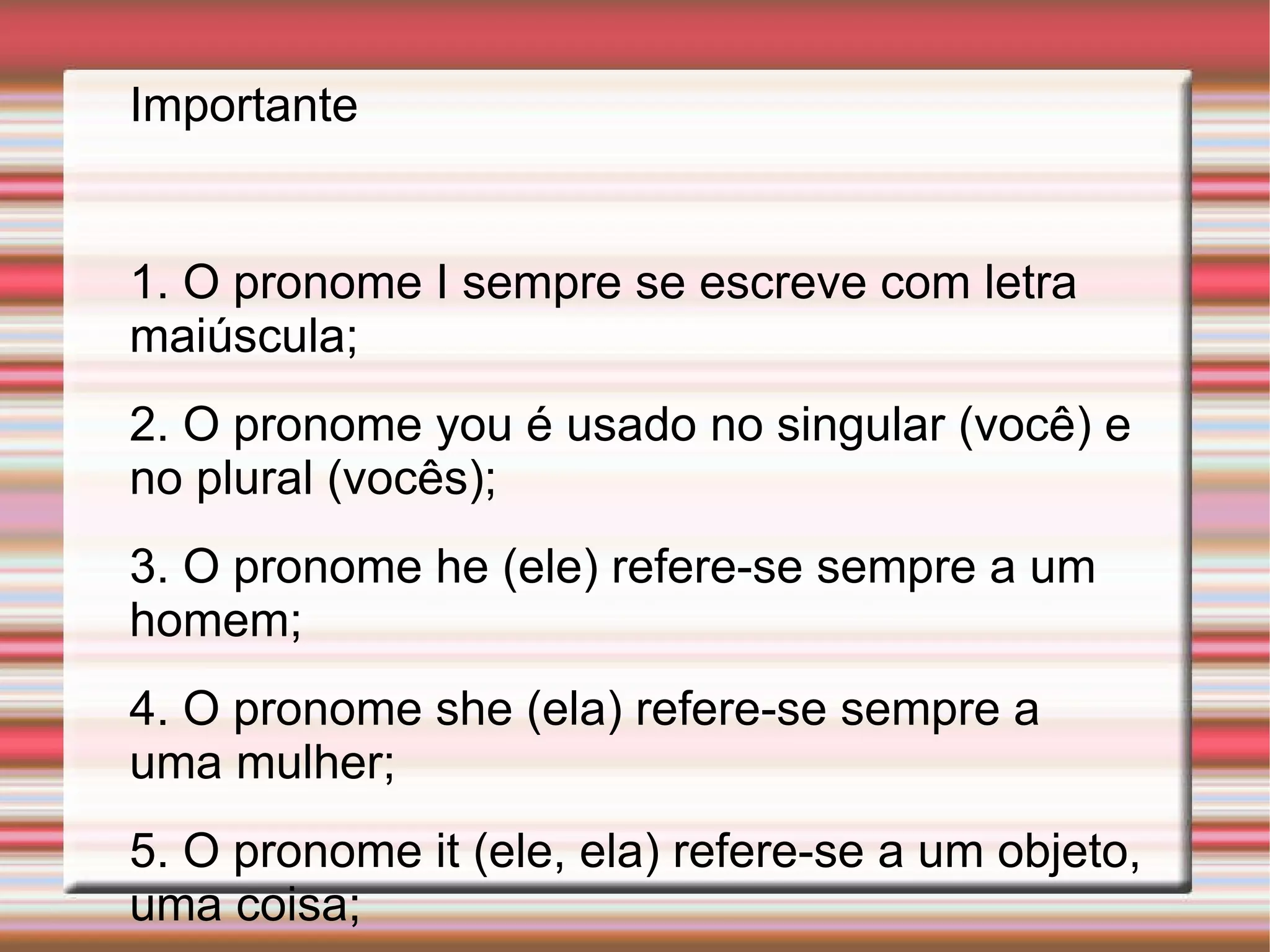 Subject Pronouns & Verb to be | PPT