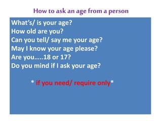 Asking questions from a person | PPT
