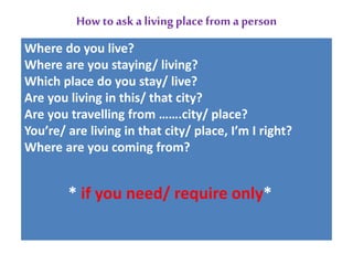 Asking questions from a person | PPT