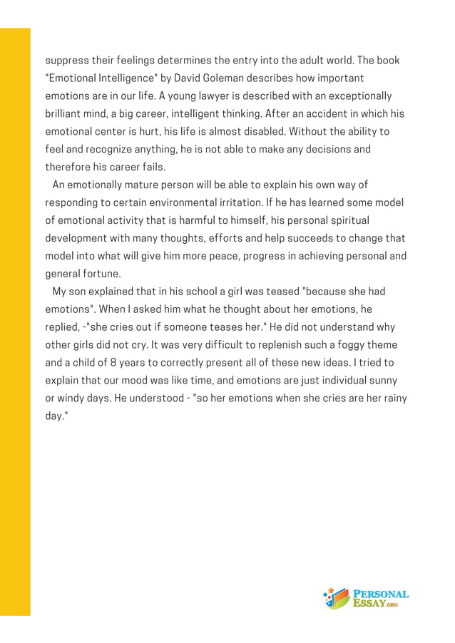 Personal Experience Essay Example | PDF