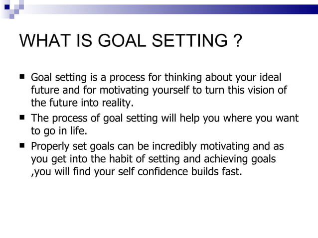 Personal Goal Setting | PPT | Resume Writing and Advice | Job Search