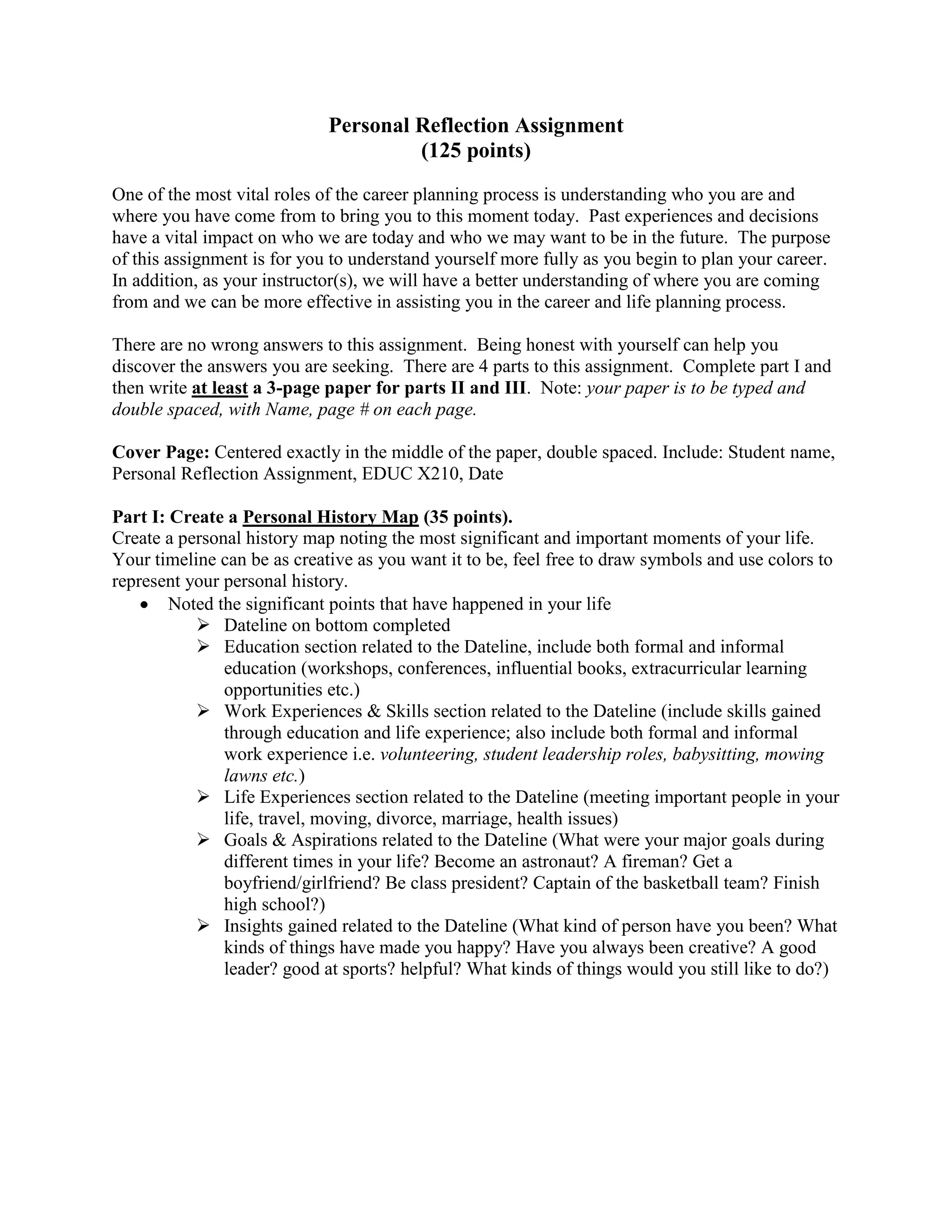 Personal History Assignment | DOCX