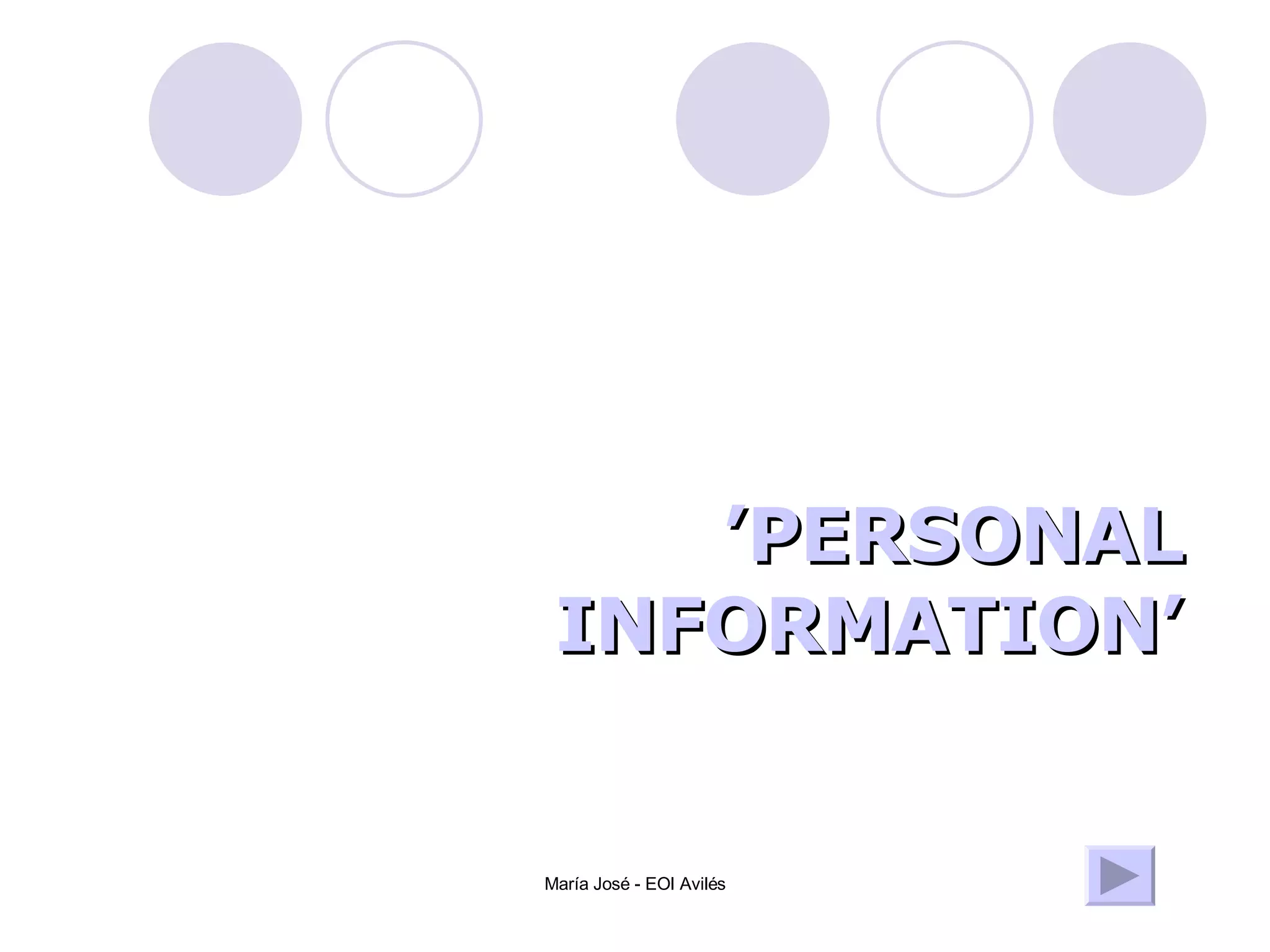 Personal Information | PPS