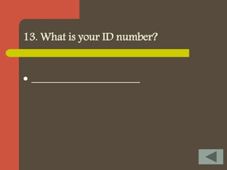 Personal information questions-fun-activities-games | PPT