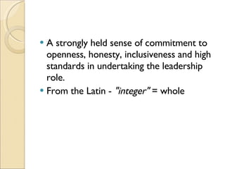 Personal Integrity | PPT