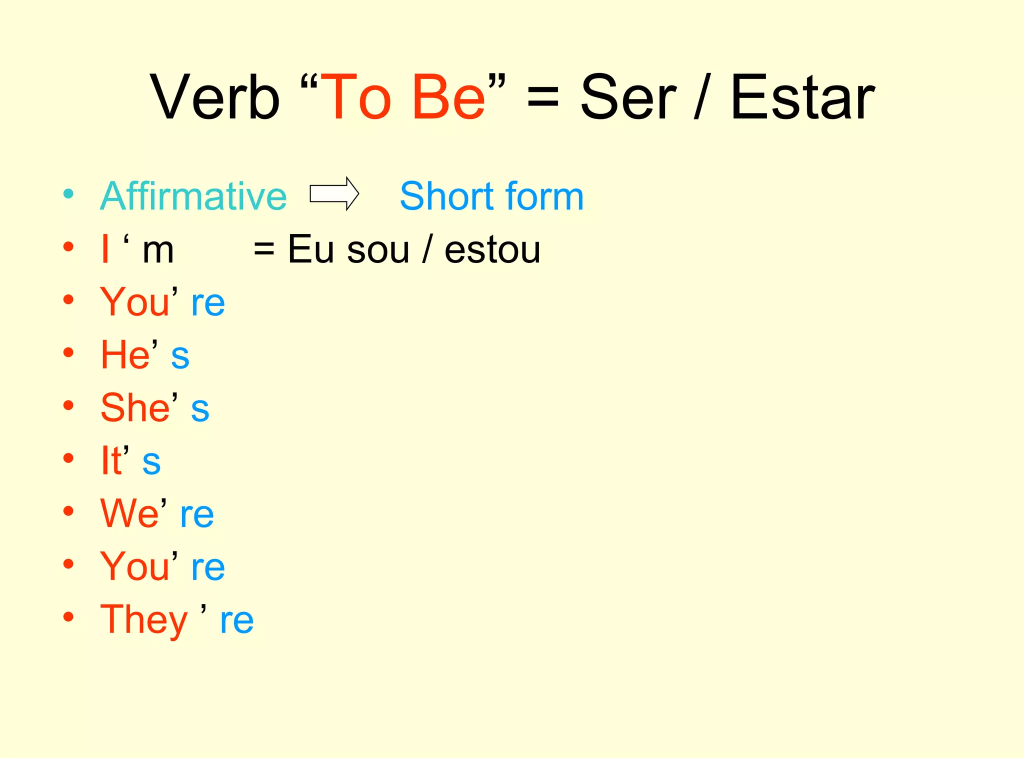 Personal Pronouns Verb To Be | PPT