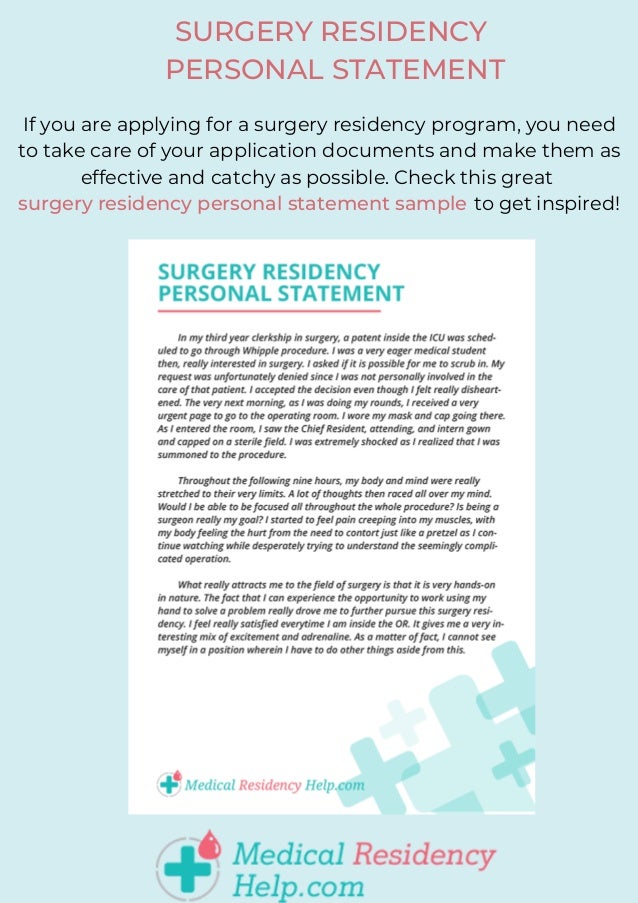 Personal statement sample for medical residency: Residency Personal ...