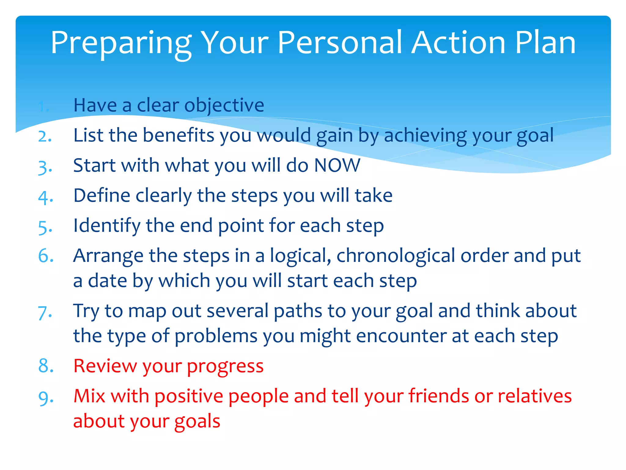 Personal action planning | PPTX | Science