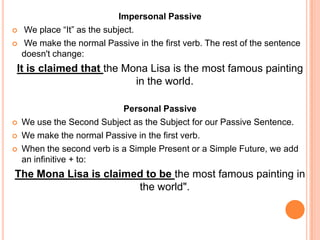 Personal and impersonal passive | PPTX