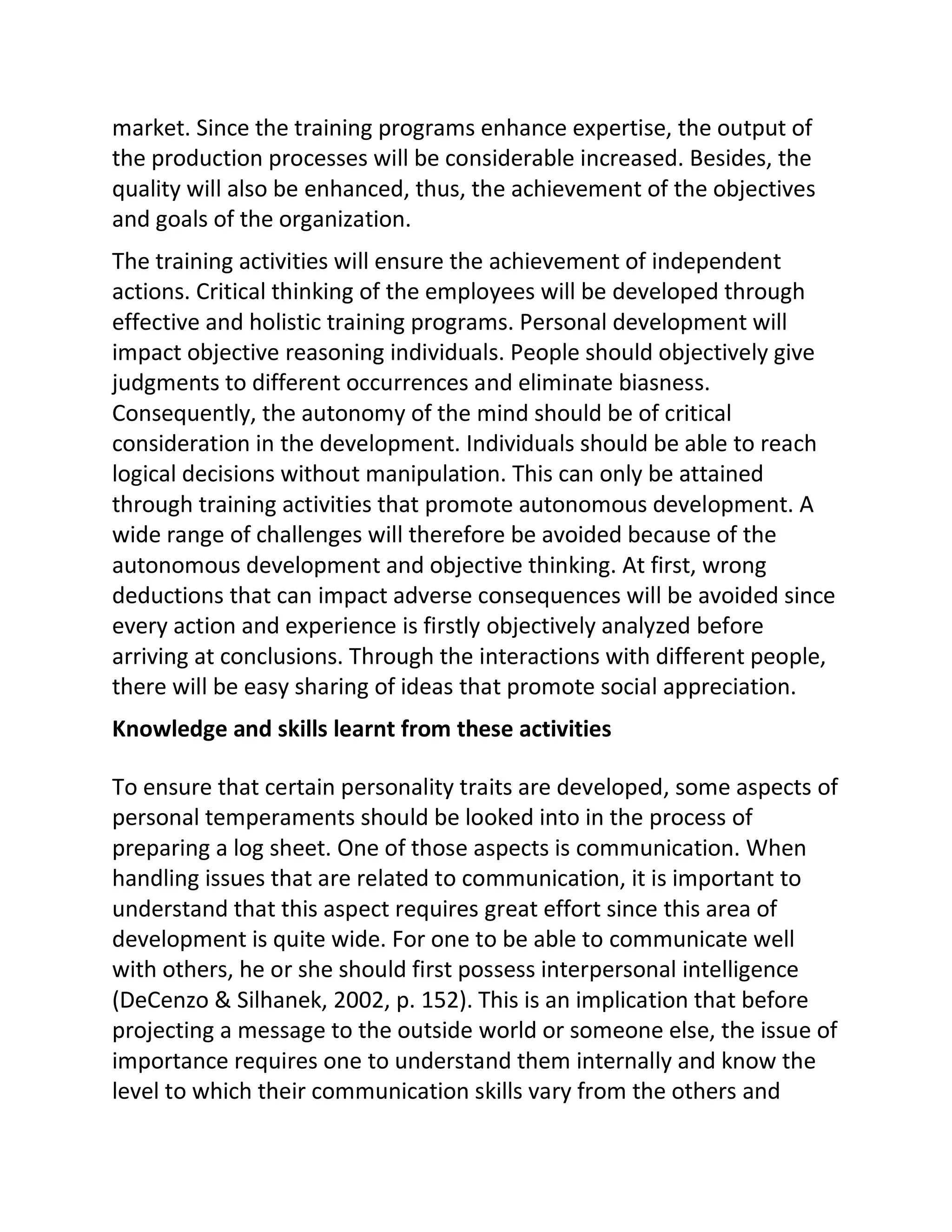 Personal and professional development plan sample essay | PDF