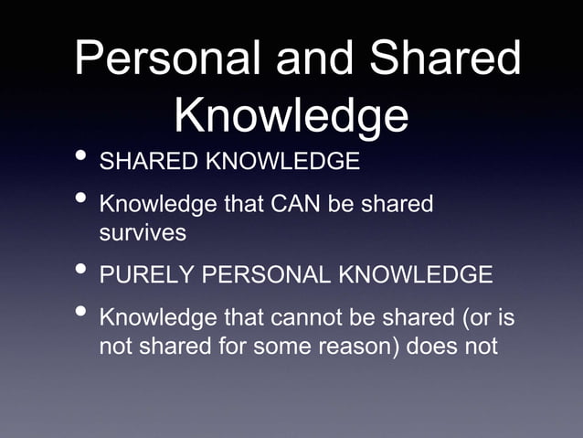 Personal and shared knowledge | PPT