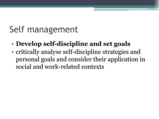 Personal and social capability year10 | PPTX