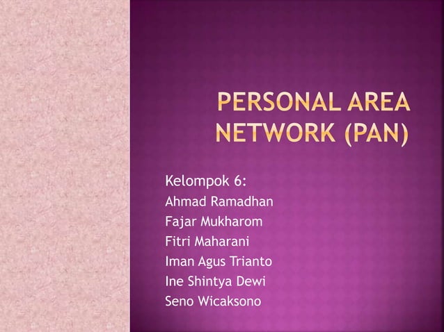 Personal area network (pan) | PPTX