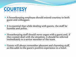 Personal attributes of housekeeping staff | PPTX