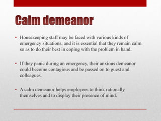 Personal attributes of housekeeping staff | PPTX