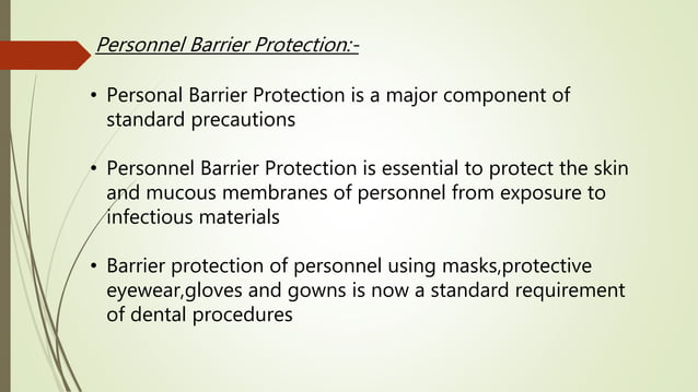 Personal barrier protection | PPT