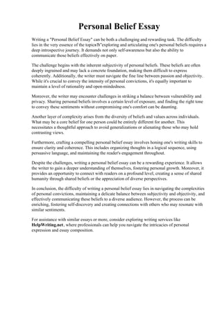 Personal Belief Essay. . Narrative Essay on Personal Belief by Creative ...