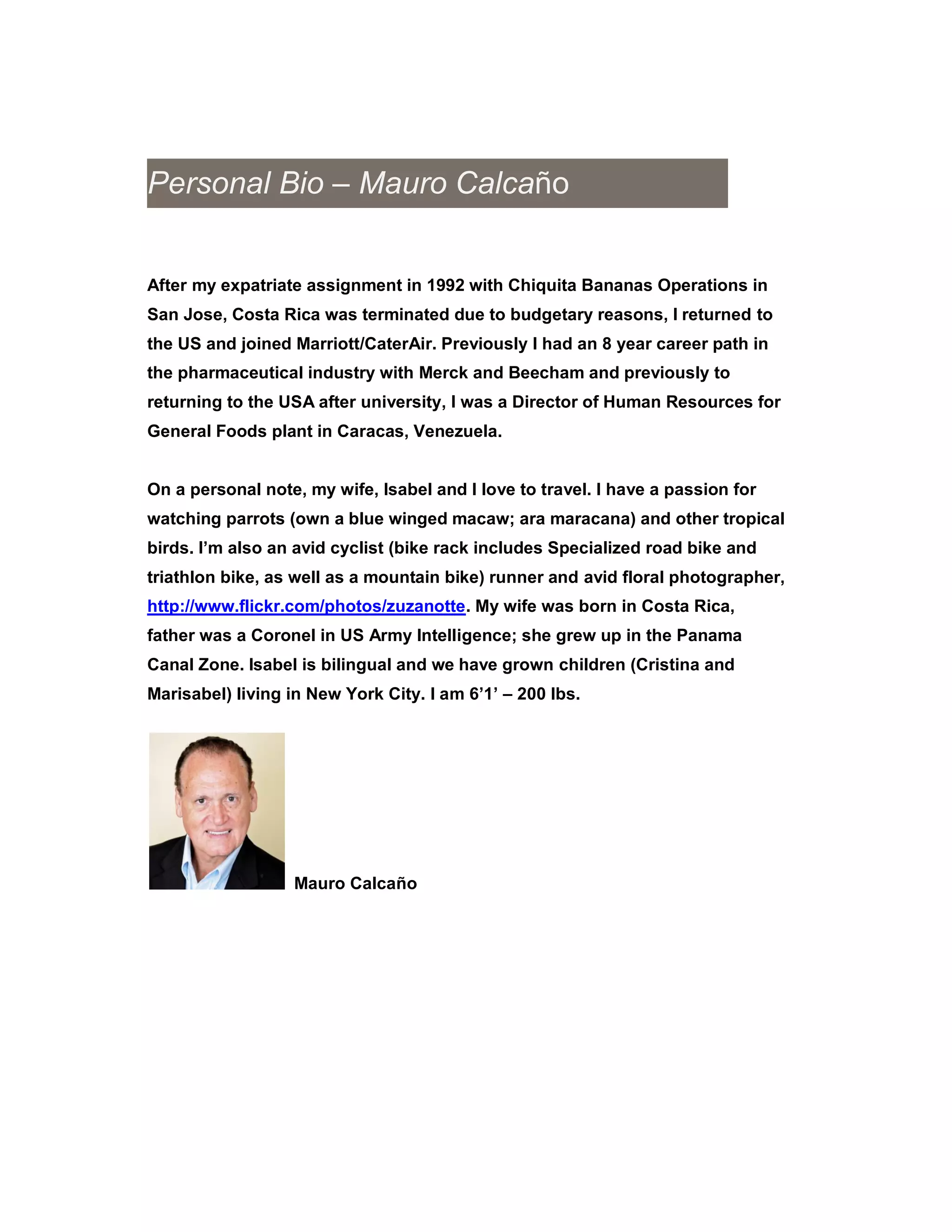 Personal bio mauro calcano | PDF