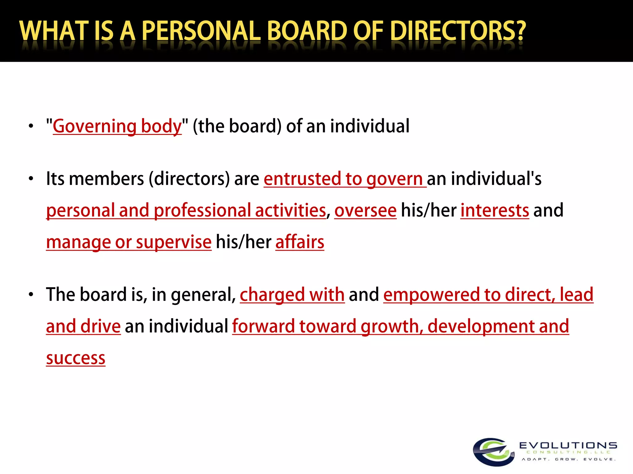 Personal Board of Directors Presentation | PDF
