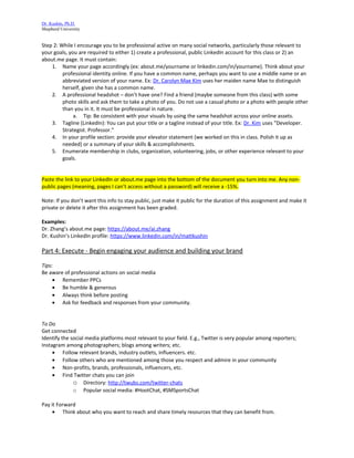 Personal branding Assignment | DOC