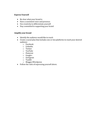 Personal Branding Worksheet | PDF