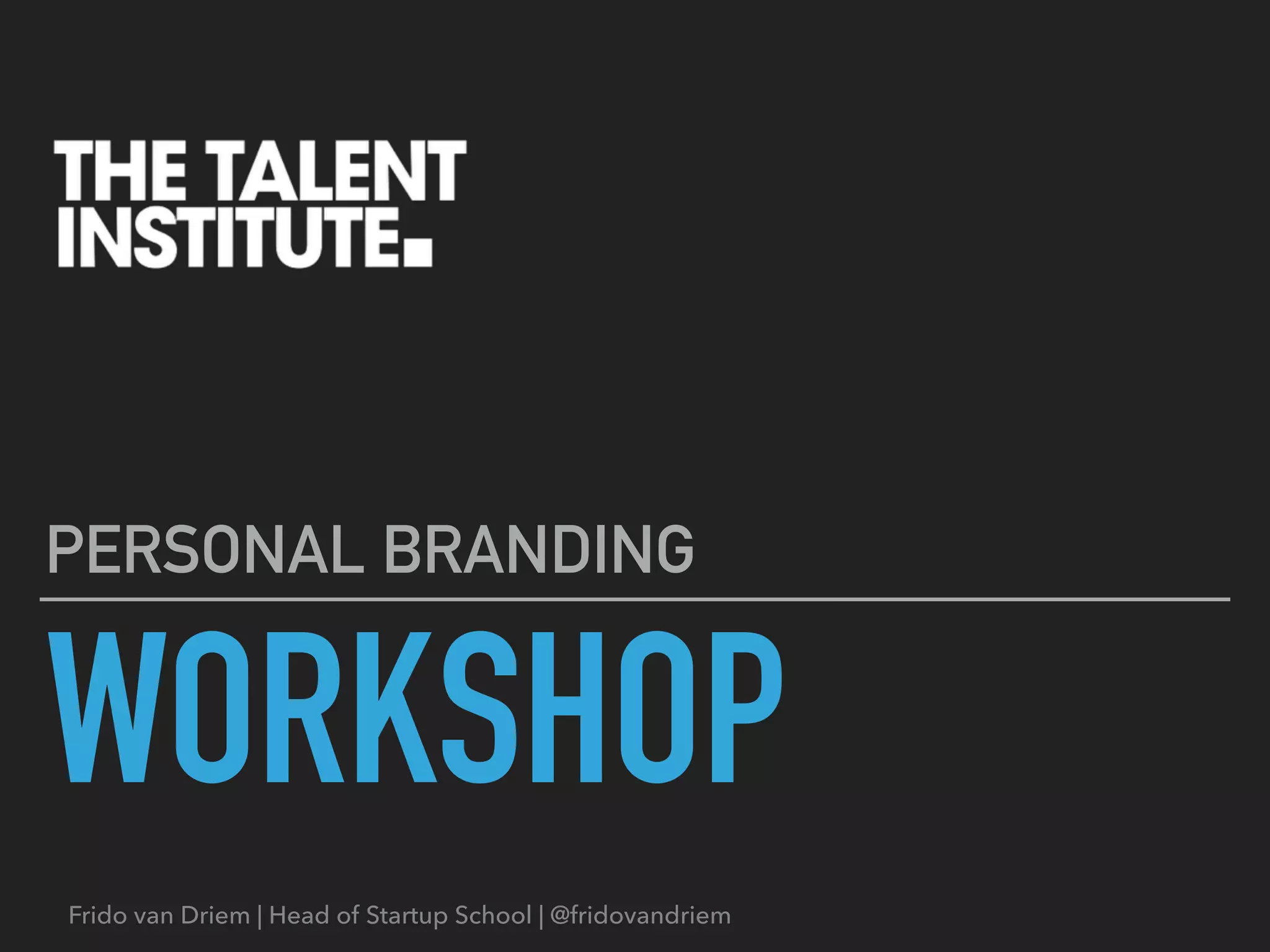 Personal branding workshop | PDF