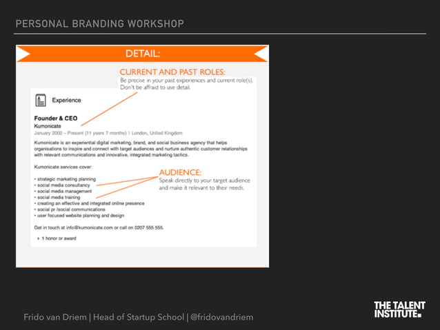 Personal branding workshop | PDF