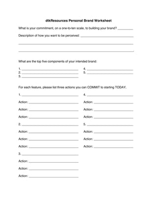 Personal brand worksheet | PDF