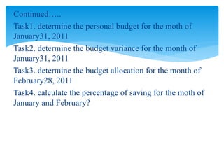 Level Two BAsic Account PERSONAL BUDGET.pptx
