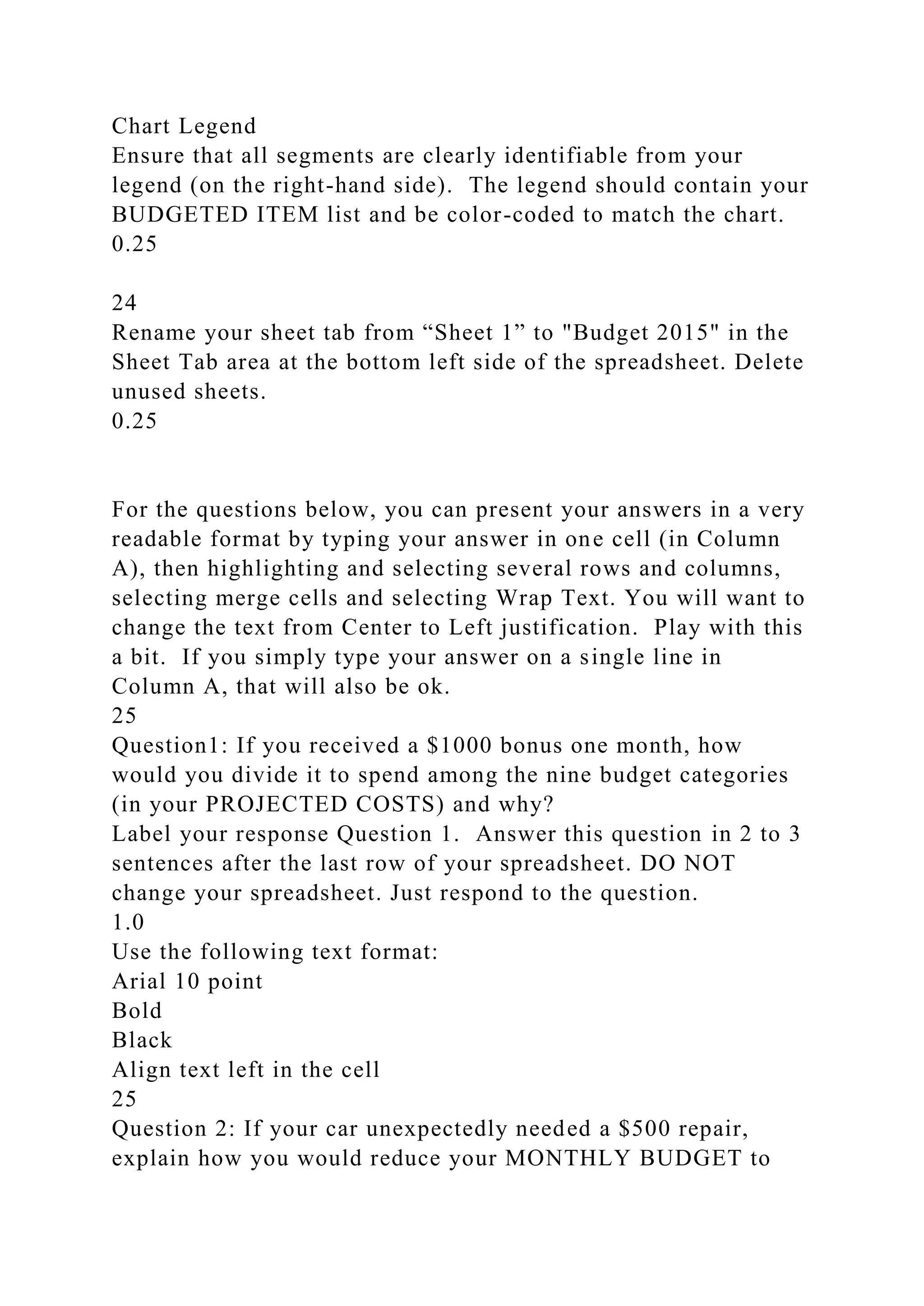 Personal Budget Exercise – MS ExcelFor a review of the complete .docx