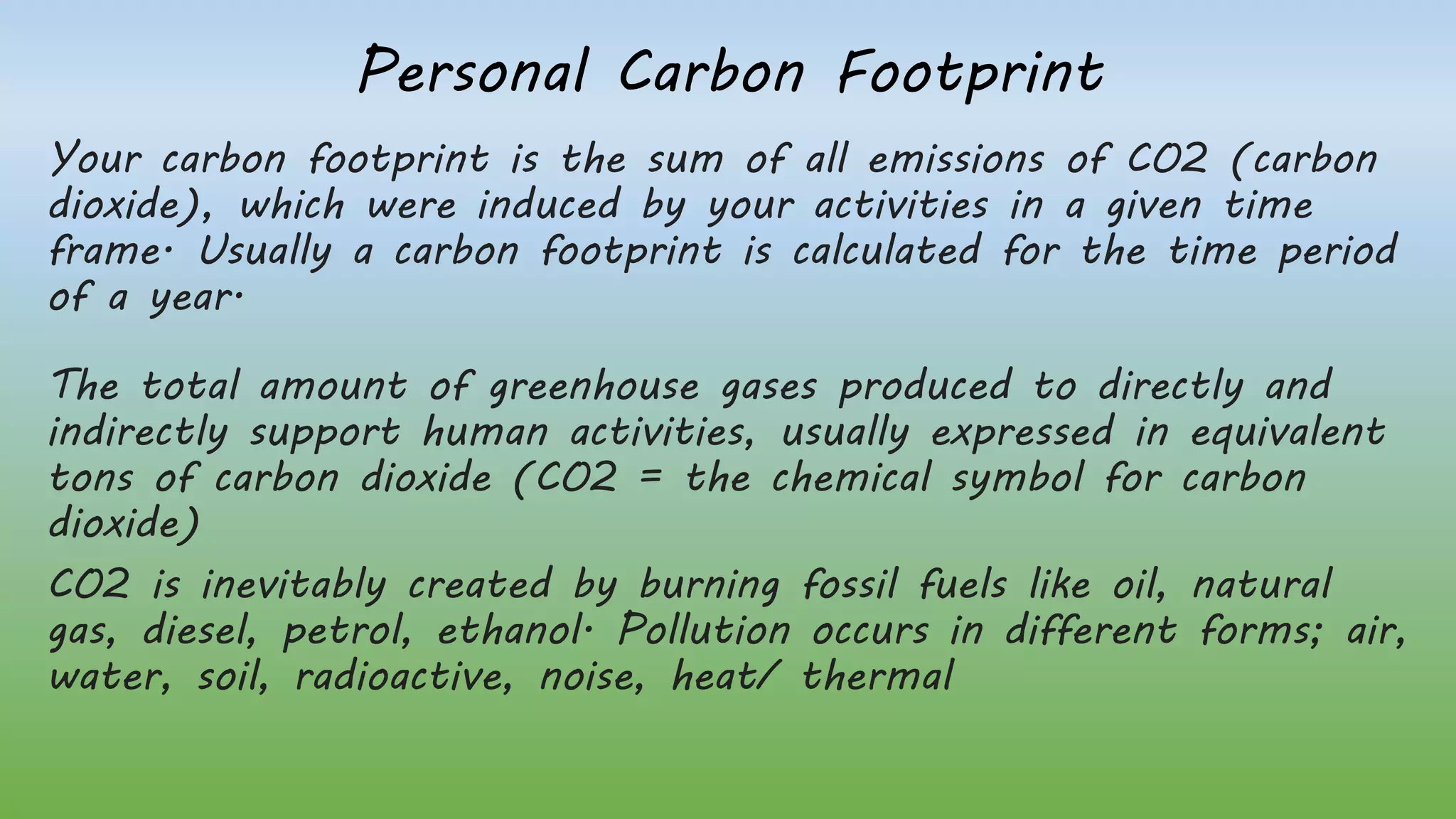 Personal carbon footprint | PPT