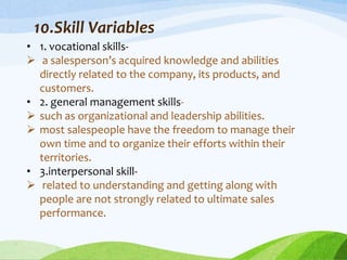 Personal characteristics and sales aptitude | PPTX