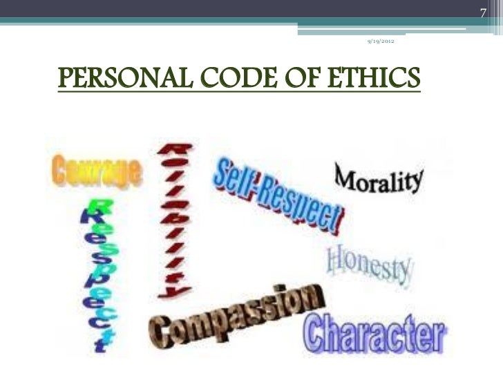 Personal code of ethics