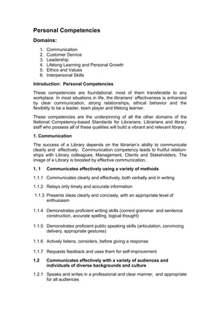 Personal competencies | PDF | Education