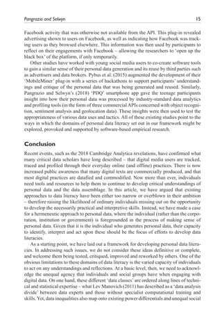 ‘Personal data literacies’: A critical literacies approach to enhancing understandings of ...