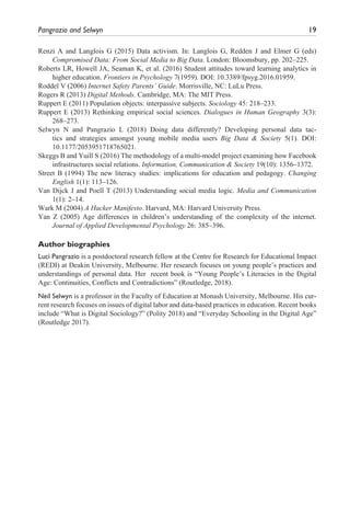 ‘Personal data literacies’: A critical literacies approach to enhancing understandings of ...