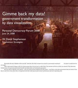 Gimme my data: government transformation | PPT