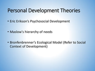 Ed Psych: Personal development | PPT